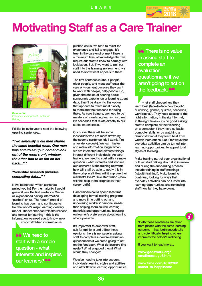 Latest Issue – Care Talk